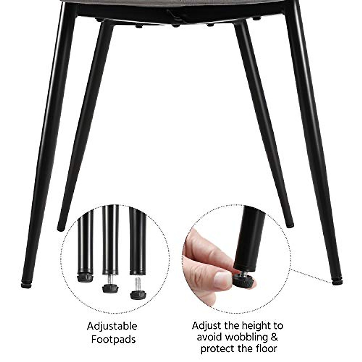 Yaheetech Upholstered Velvet Dining Chairs Modern Tufted Chairs Accent Reception Chairs with Soft Cushion and Metal Legs for Leisure/Reataurant/Home Kitchen, 6pcs