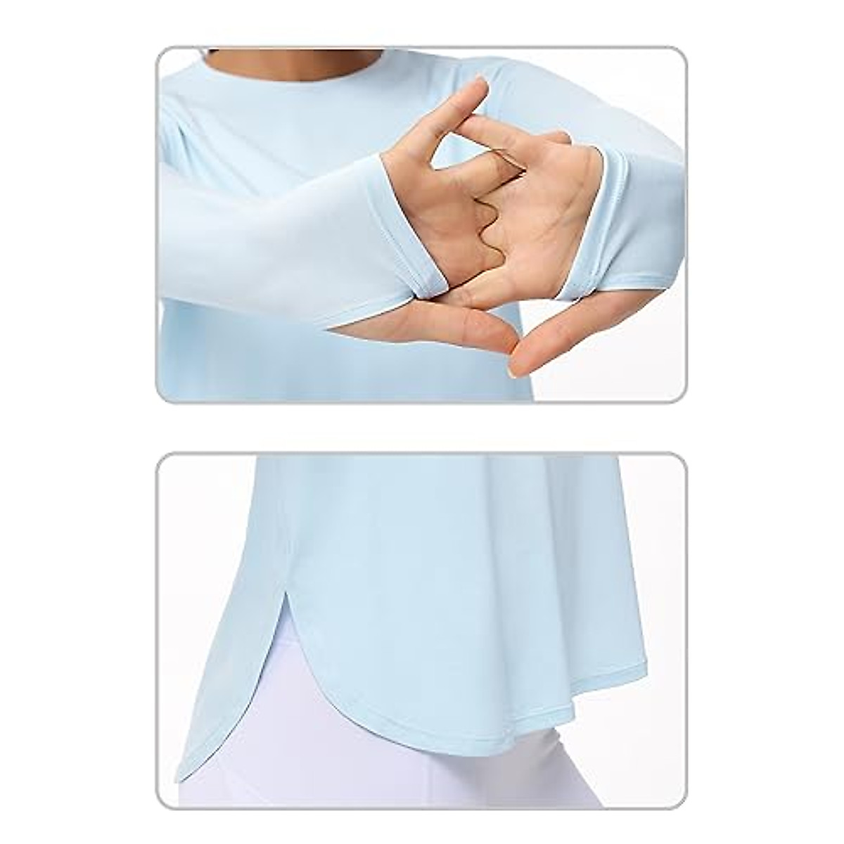 Dragon Fit Womens Lightweight Workout Shirts Slim Fit Long Sleeve Yoga Tops with Thumb Hole