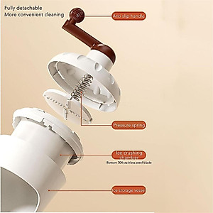 Ice Shaver Machine for Home Use, with 4 Ice Cube Molds, Shaved Ice Crusher Thick Blade, Safe and Labor Saving, Ice Grinder, for Making Drinks