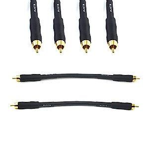 WJSTN RCA to RCA Audio Cable RCA Male to Male Stereo Audio Cable ， for Home Theater, HDTV, Amplifiers, Hi-Fi Systems 2-Pack (6 inches)