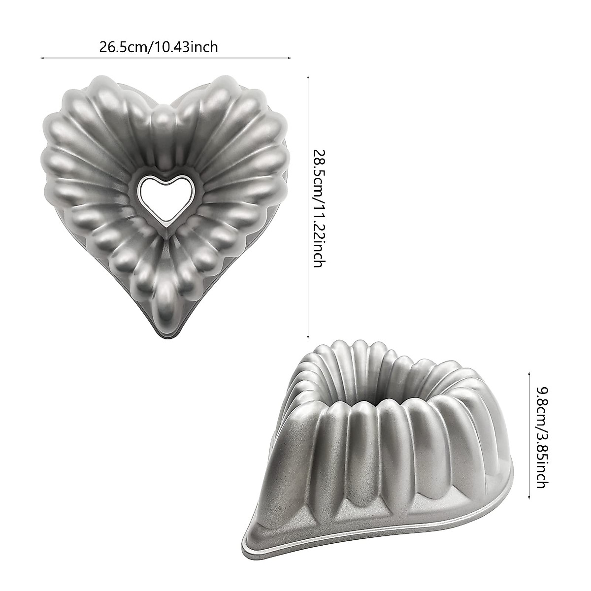 WBJKZJD Charlotte Cake Mold Aluminium Kitchen Accessories Decoration Christmas Wedding Family 3D Charlotte Cake Pan (Love heart shape)