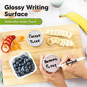 KeaBabies 6-Pack Glass Baby Food Containers - 4 oz Leak-Proof, Microwavable, Glass Baby Food Jars - Baby Food Storage Containers - Baby Bullet Jars with Lids, Freezer Safe (Musk Dusk)