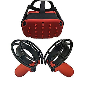 Oculus Quest six-Piece Family Bucket Silicone face mask Handle Cover Handle Protector Set (Black)