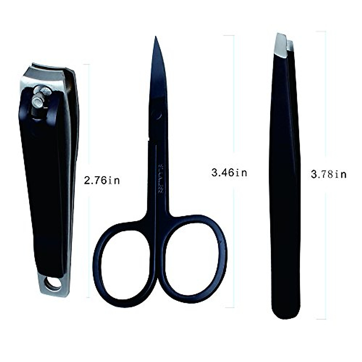3Pcs Nail Clippers Set, Stainless Steel Fingernail and Toenail Clipper Cutters, Professional Nail Clippers Cutter for Men,Women,Kids. Slanted Tip Tweezers, Eyebrow Scissors, Nail Cutter