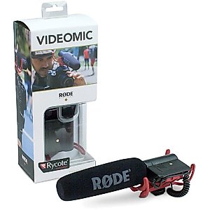 Rode VideoMic Camera-Mount Shotgun Microphone with Rycote Lyre Shock Mounting, Black