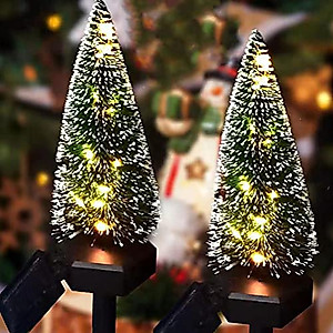 balacoo 2pcs Solar Christmas Tree Lamp Christmas Tree Garden Stake Christmas Solar Lights Outdoor Stakes Lights Landscape Pine Trees Lighting for Home Lawn Yard Patio Pathway Green