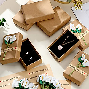 36 Sets Flower Kraft Paper Boxes Floral Small Gift Boxes Filled with Foam Insert Small Boxes for Jewelry Packaging Party Favor Jewelry Box for Anniversaries Wedding Birthday Valentine's Day