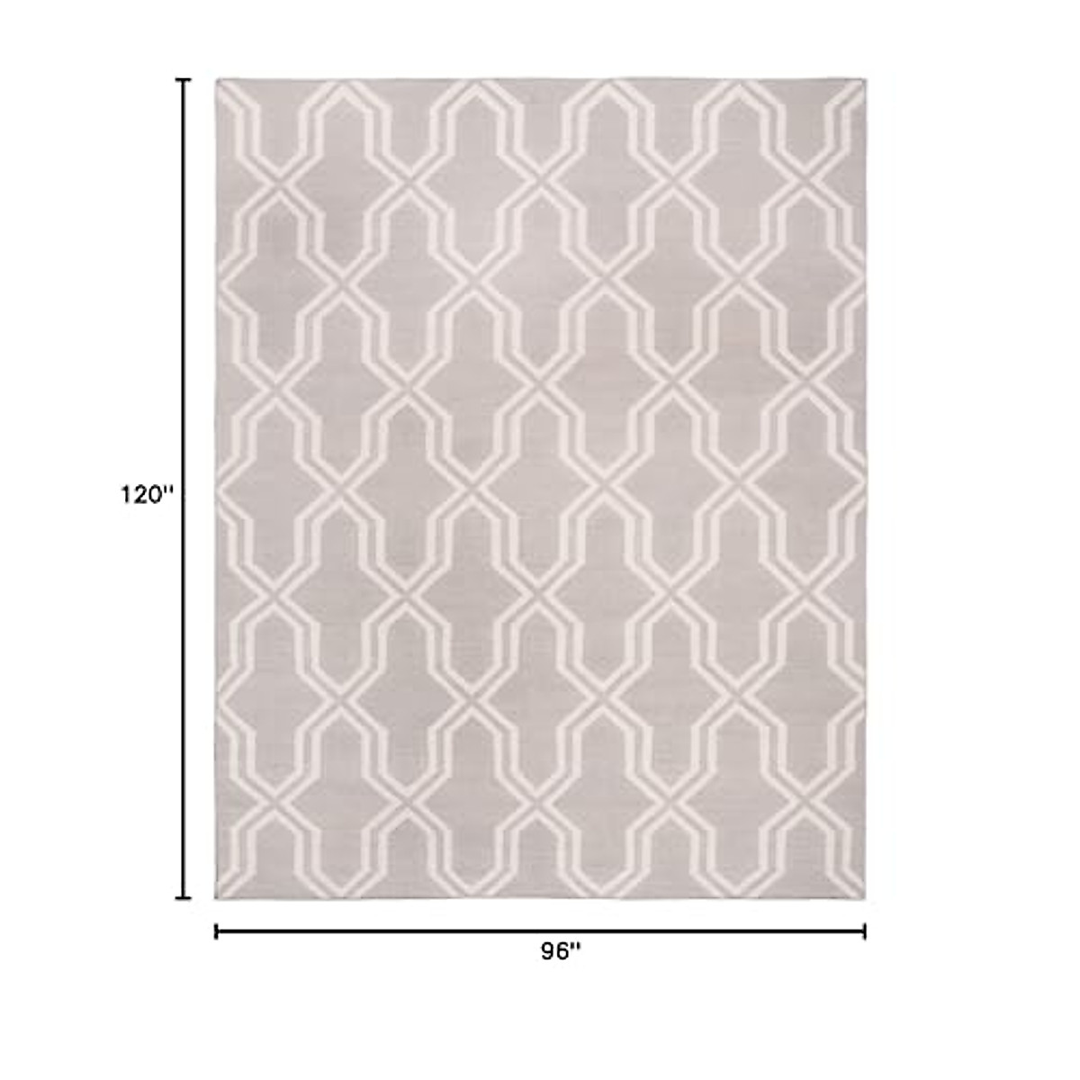 SAFAVIEH Dhurries Collection 8' x 10' Grey/Ivory DHU559G Handmade Flatweave Premium Wool Area Rug