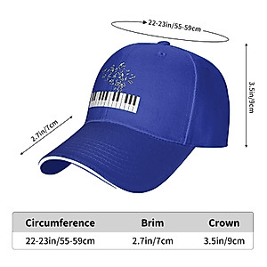 Flyjbs Unisex Piano Music Note Baseball Cap Adjustable, Musical Sports Hat for Men Women