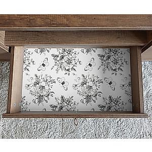 Micpolo Floral and Butterfly Self Adhesive Shelf Liner for Kitchen Bedroom Cabinets Waterproof Drawer Liner Dresser Vinyl Rolls 17.7In X 78.7In