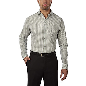 Unlisted by Kenneth Cole mens Regular Fit Checks and Stripes (Patterned) Dress Shirt, Ash Green, 17 -17.5 Neck 34 -35 Sleeve US