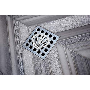 DrainWig Shower Drain Hair Catcher, Disposable Drain Protector, Ocean, White & Teal, 2 Pack