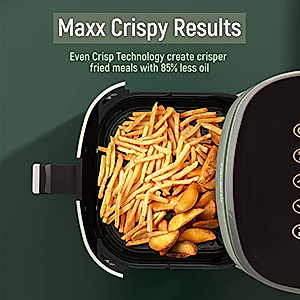 Air Fryer, Fabuletta 9 Customizable Smart Cooking Programs Compact 4QT Air Fryers, Shake Reminder, 450°F Digital Airfryer,Tempered Glass Display, Dishwasher-Safe & Nonstick, Fit for 2-4 People