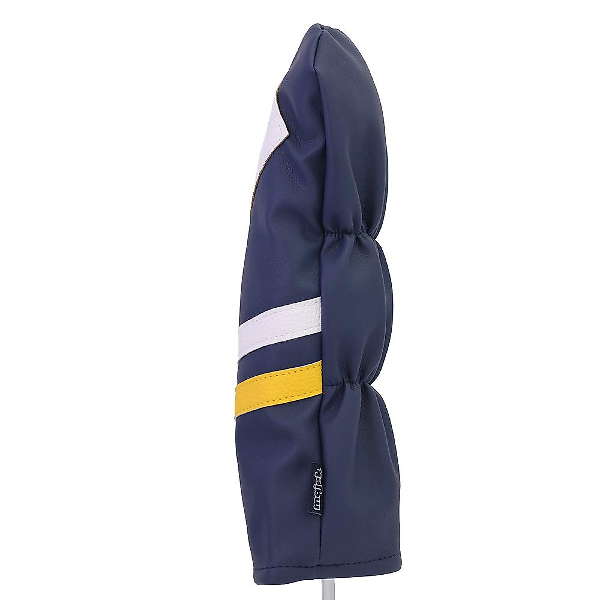 Majek Retro Golf Headcovers Blue White and Yellow Vintage Leather Style 1 & 5 Driver Fairway Head Cover Fits 460cc Drivers Classic Look