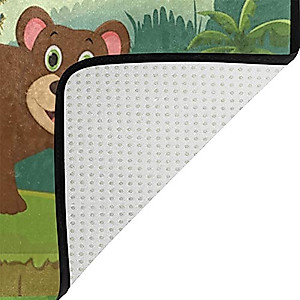 ALAZA Animal Jungle Monkey Tiger Giraffe Lion Elephant Non Slip Door Mat 2' x 3', Modern Floor Mats for Living Room Bedroom Dinning Room Home Decor