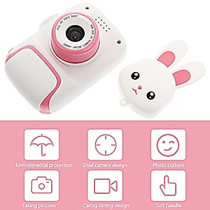OSALADI Baby Toy Kids Cartoon Camera 1080P Toddler Video Children Digital Kids Cameras Cute Rabbit Anti- Drop Selfie Camera for Kids Birthday Gift Toddler Outdoor Toys