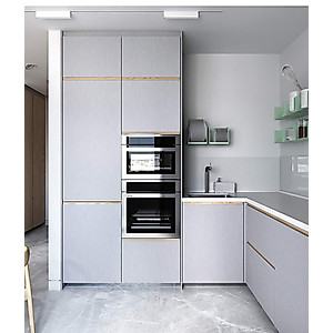 Peel and Stick Silver Brushed Metal Stainless Steel Contact Paper for Dishwasher Fridge Refrigerator Stove Appliances Self Adhsesive Vinyl Film Stainless Steel Wallpaper Removable 15.7x117 Inches