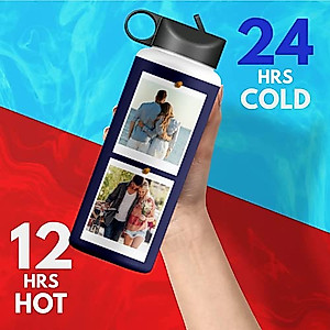 Vintage Style Personalized Water Bottle, Custom Cup With Photo Text Picture 20 Oz Stainless Steel Water Bottle Customized Coffee Travel Mug Birthday Christmas Gifts