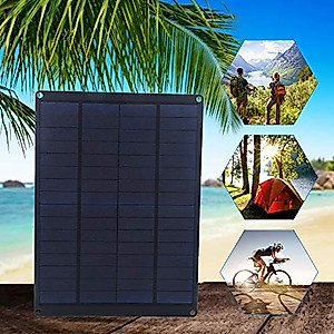 Delaman Solar Panel, 10W Solar Panel Kit Waterproof Portable Power Charger Photovoltaic Panel for Car Phone Charge