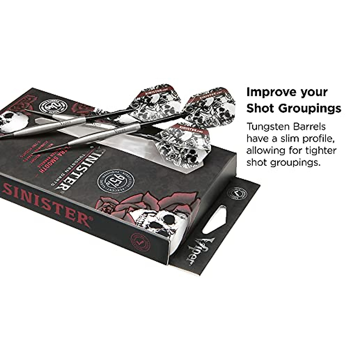 Viper by GLD Products Sinister 95% Tungsten Steel Tip Darts, 24 Grams,Silver,23-3809-24