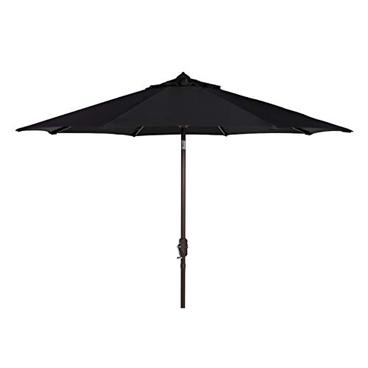 Safavieh PAT8001D Outdoor Collection Ortega Black Uv Resistant 9 Ft Auto Tilt Crank Umbrella