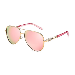 FEISEDY Retro Polarized Pilot Sunglasses for Women 70s Vintage Trendy Shades B4147