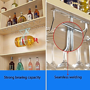 Wine Glasses Holder,Under Cabinet Stemware Wine Glass Rack Storage Holder 13.4 Inch Set of 2 Convenient collection Hanging Rack