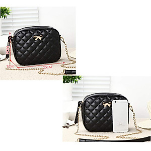 H HANBELLA - A FASHION TRENDY COLLECTION. FOREVER. - Womens and Girls Black Crossbody Bag Quilted Leather Pocketbook Handbag - Teen Girls Shoulder Purses Cute Satchel