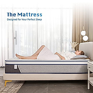 Rimensy Queen Mattress,14 Inch Hybrid Mattress in a Box,Gel Memory Foam Mattress,Individually Wrapped Pocket Coils Innerspring Mattress for Motion Isolation,Medium Firm,Queen Size Mattress,60"*80"*14"