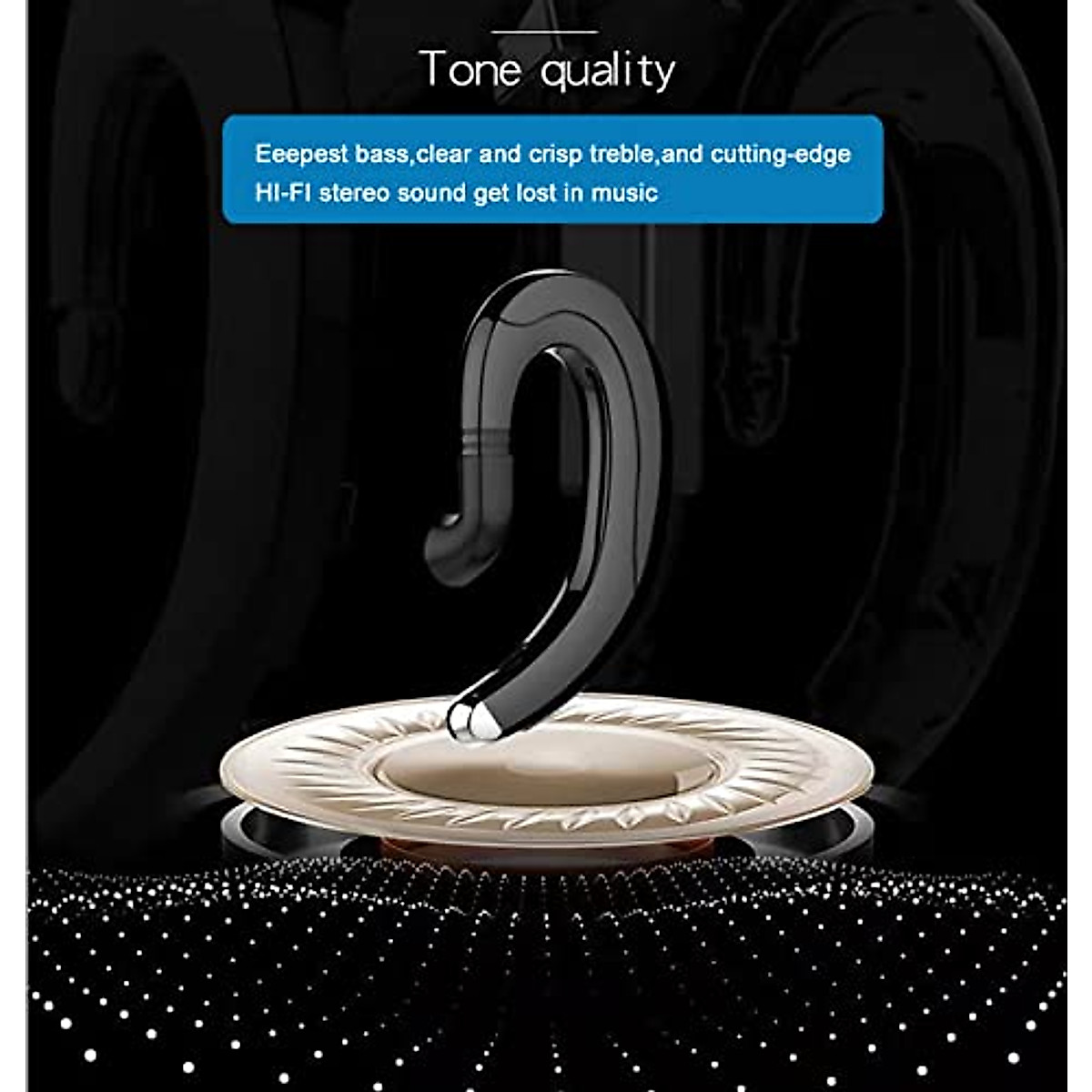 MAXIAEON TWS Ear Hook Bluetooth Wireless Headphones, Non Ear Plug Bluetooth Headset with Microphone, Stereo Sound Earphones Painless Wearing Sport Earphones for Smartphones (TWS Headset(Black))