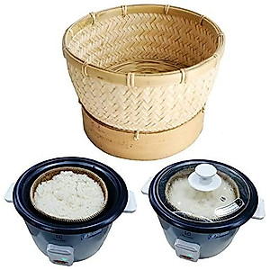 Exotic Art Dine Inner Sticky Rice Steamer Cooking Bamboo Basket for Insert in Rice Cooker (Basket Diameter 7").