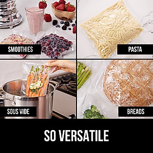 Gorilla Grip Airtight Vacuum Sealer Bags, 2 Pack, 6x Fresher Food, Pack A Meal Saver, Leakproof, Puncture Resistant, Prevents Freezer Burn, for Sous Vide, Microwave and Dishwasher Safe, 8 IN x 50 FT