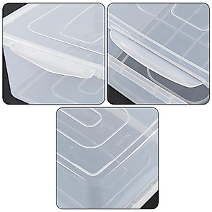Doryh 3 Pack 6.5 Quart Lidded Storage Bins, Small Storage Totes, Clear Storage Container Box