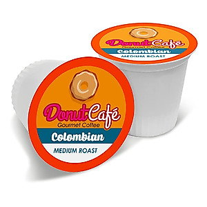 Donut Café - Coffee Gourmet Pods, Colombian Blend, Medium Roast – Non-GMO, Gluten Free – Compatible with Keurig K Cup Brewers – Smooth & Delicious – 80 Count