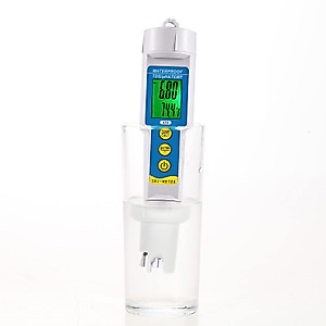 BUZHI pH & / Temp Meter, Mini Professional 3 in 1 Water Quality Tester Multi-Parameter Water Quality Monitor pH & Meter Acidometer Water Quality Analysis Device