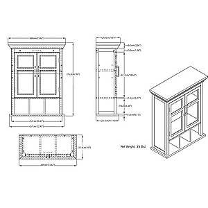 SIMPLIHOME Avington 30 inch H x 23.6 inch W Two Door Wall Bath Cabinet with Cubbies in Pure White with Storage Compartment and 2 shelves, for the Bathroom, Contemporary
