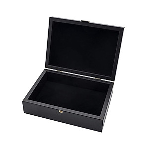 Handmade Wooden Storage Chess Box BLACK / Case for Standard Size Chess Pieces (32 pcs - up to 3,75" inch pieces - Chessmen Not Included)