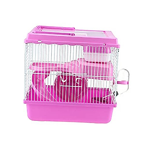 balacoo Hamster Cage Hamster Home Hamster Beds Guinea Cages Villa Cage for Small Pets Chinchilla Cage Pet Cage Hamster Cage Pink Transport Vehicle Travel Hamster Cages Pet House