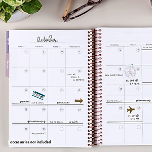 A5 Spiral Bound Travel Journal/Vacation Planner. Track 14 Days of Travel. 3 Tabbed Sections. 160 Pages of Thick 80 lb. Mohawk Paper. Sticker Sheet Included by Erin Condren.