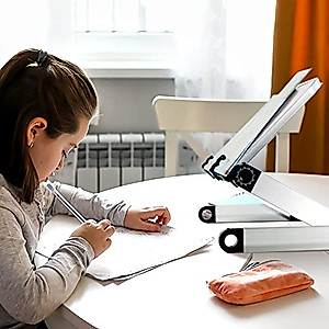 Book Stand Multifunctional Adjustable Laptop Stand Book Holder Tray with Clips Ergonomic Multi Heights Angles Adjustable Cooking Bookstand for Textbook Recipe Magazine Laptop Tablet Portable