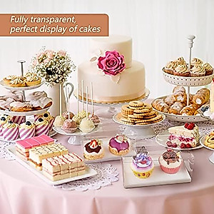 pakiper 30 Pcs Gable Clear Favor Boxes with Handle, Gable Clear Gift Boxes Large, Clear Cake Boxes for Favors with Handle & White Cardboard, for Wedding, Party, Christmas, 7" x4" x 4"