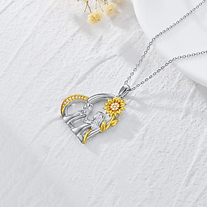 Sisters Birthday Gifts from Sister Sterling Silver Sunflower Heart Necklace Always My Sister Forever My Friend Female Friendship Jewelry