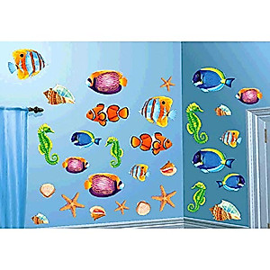 Amscan Sea Life Cutouts Party Decoration, 5", 8", 12", 30 Pcs