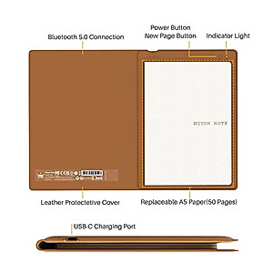 HUION Note 2-in-1 Digital Notebook Drawing Tablet With Battery-free Pen, Bluetooth Wireless Paper Tablet Electronic Writing Pad for Note-taking, Digital Art & Meeting, Refillable A5 Notepad, 9.5x7inch