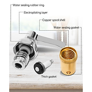 WMJNH Handle Stem Assembly Fits for T&S Brass Faucets Replace 002713-40 002714-40, Blue Cold and Red Hot Side Spindle Assembly Valve Replacement Part