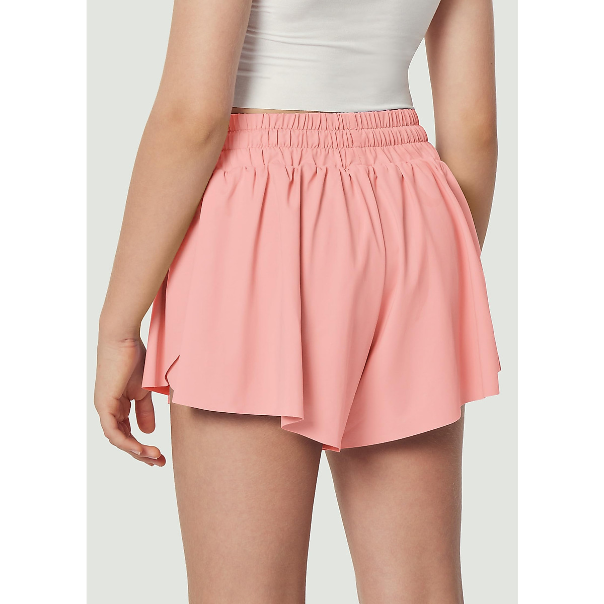 Ewedoos 2 in 1 Flowy Shorts Girls Butterfly Athletic Shorts Size 10-12 Cute Preppy Trendy Shorts Skirt for Teen Girls Pink