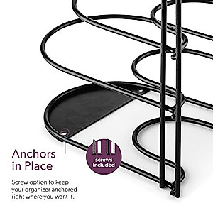 Mindspace Pan Organizer Rack, Pot lid Organizer for Cabinet Storage, Pantry Organizer, Pot Lid Organizer Rack for Kitchen Counter | 5-Tier Heavy-Duty Pan Rack | The Wire Collection, Black