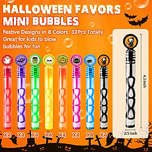 32 Pcs Halloween Party Favors Bubble Wands for Kids Halloween Basket Stuffers Goodie Bag Fillers, Halloween Toys Treats Non Candy Bulk Classroom Prizes Favors for Toddlers Kids Birthday Party Supplies