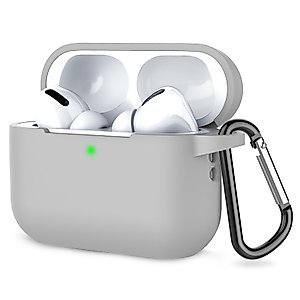 Coffea for Airpods Pro 2nd Generation Case Cover, Soft Silicone Shock-Absorbing Protective Case with Keychain for New Apple Airpods Pro 2 Case 2022 [Front LED Visible] - Gray