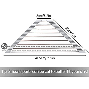 Tomorotec Triangle Roll-Up Dish Drying Rack for Sink Corner Small Foldable Stainless Steel Over The Sink Multipurpose Kitchen Drainer Caddy Organizer Storage Space Saver Shelf Holder (Gray)